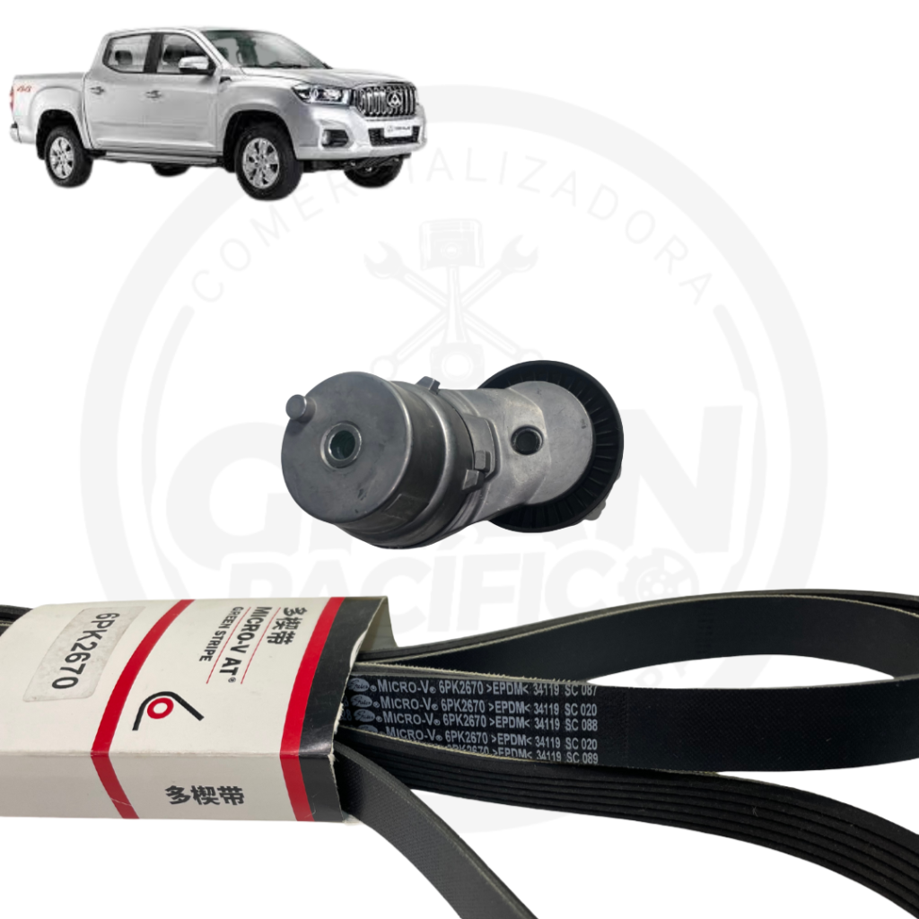 CORREA DE ACCESORIOS 6PK2670 + PATIN TENSOR DE ACCESORIOS T60 2.8LT ...